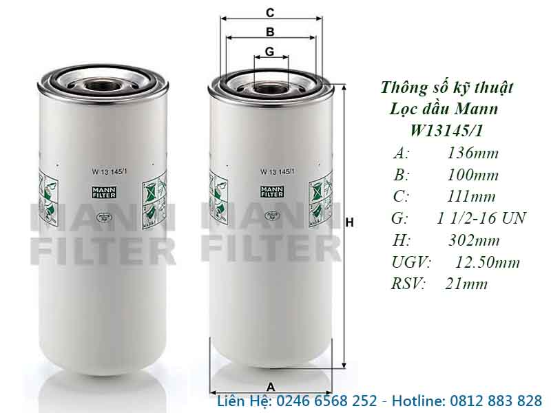 Lọc dầu Mann Filter W13145/1