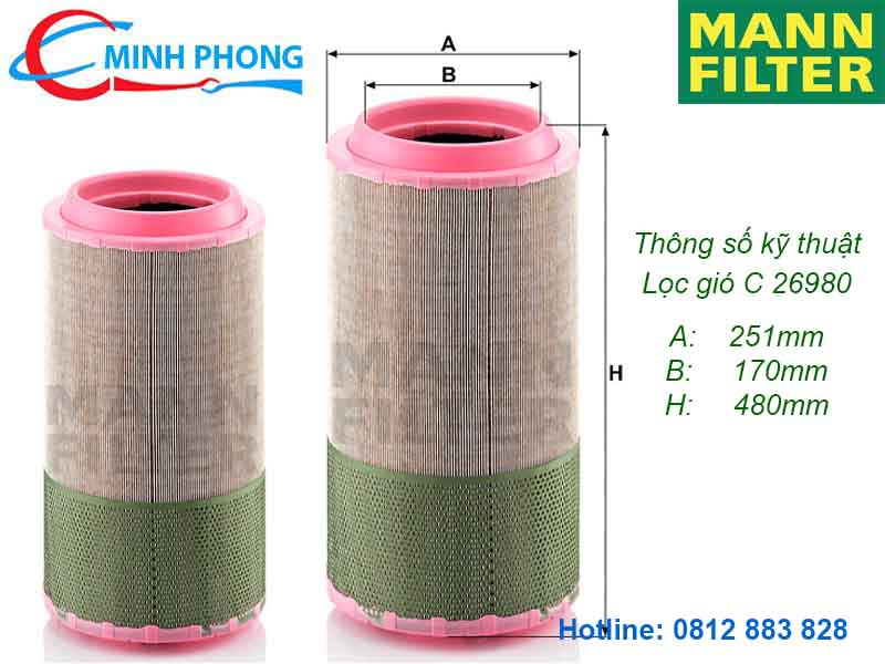 Lọc gió Mann Filter C26980